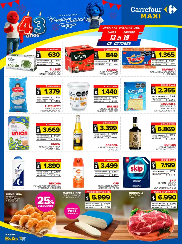 Carrefour Maxi: OFERTAS SEMANALES 13.10.2025/19.10.2025 | Catalogium Argentina