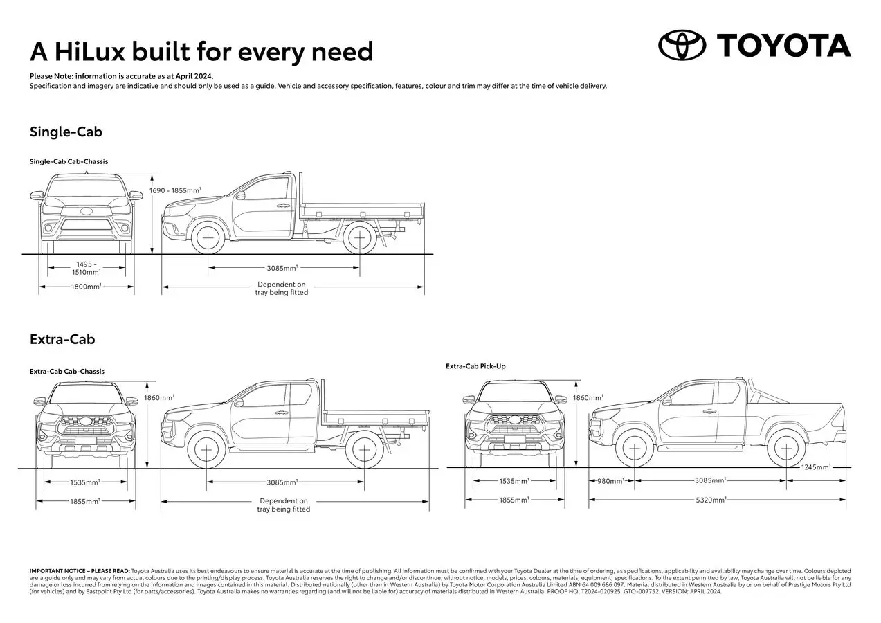 Toyota: Toyota Hilux Specification Sheet 07.05.2024/30.12.2024 ...