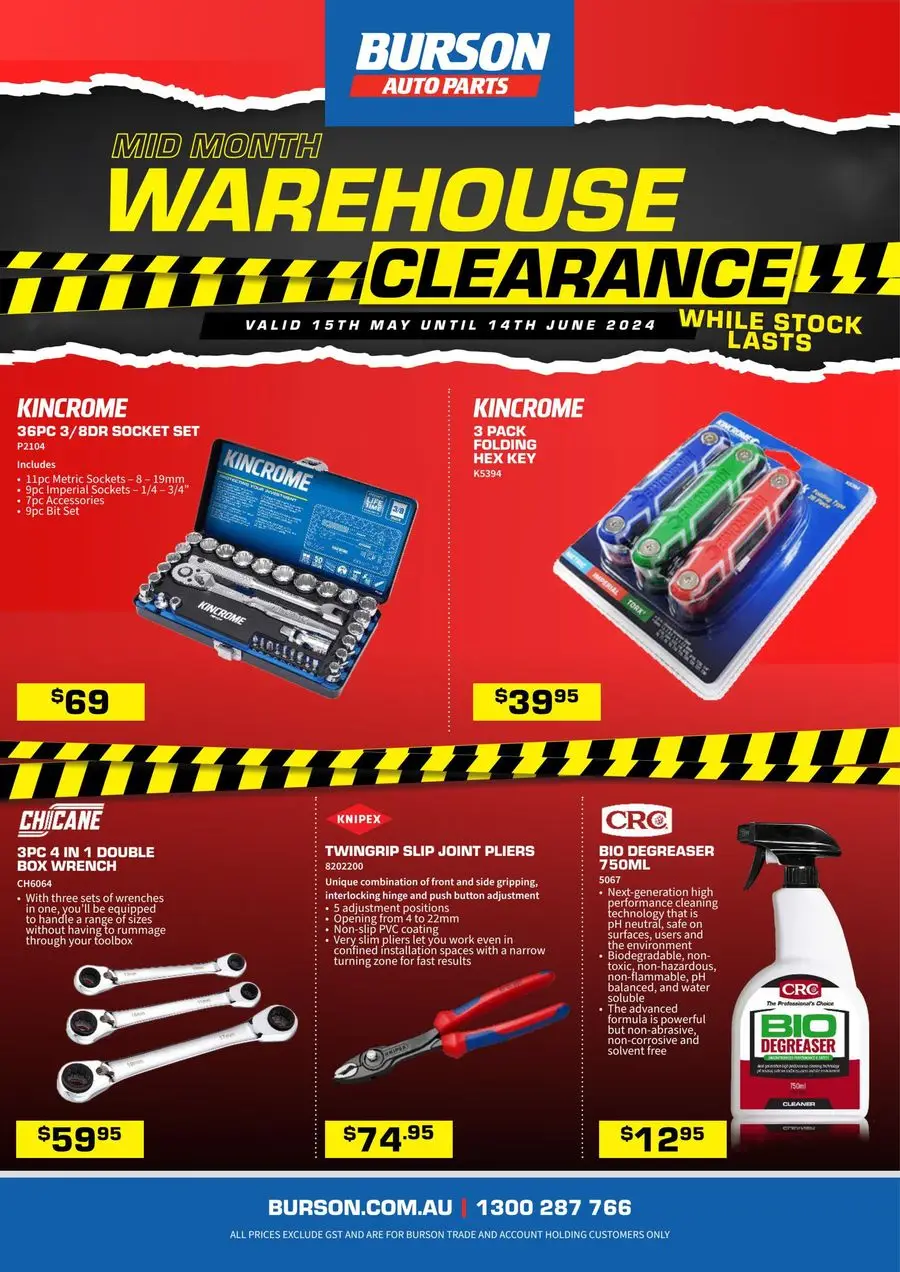Burson Auto Parts: Mid-Month Warehouse Clearance 14.05.2024/13.06.2024 ...