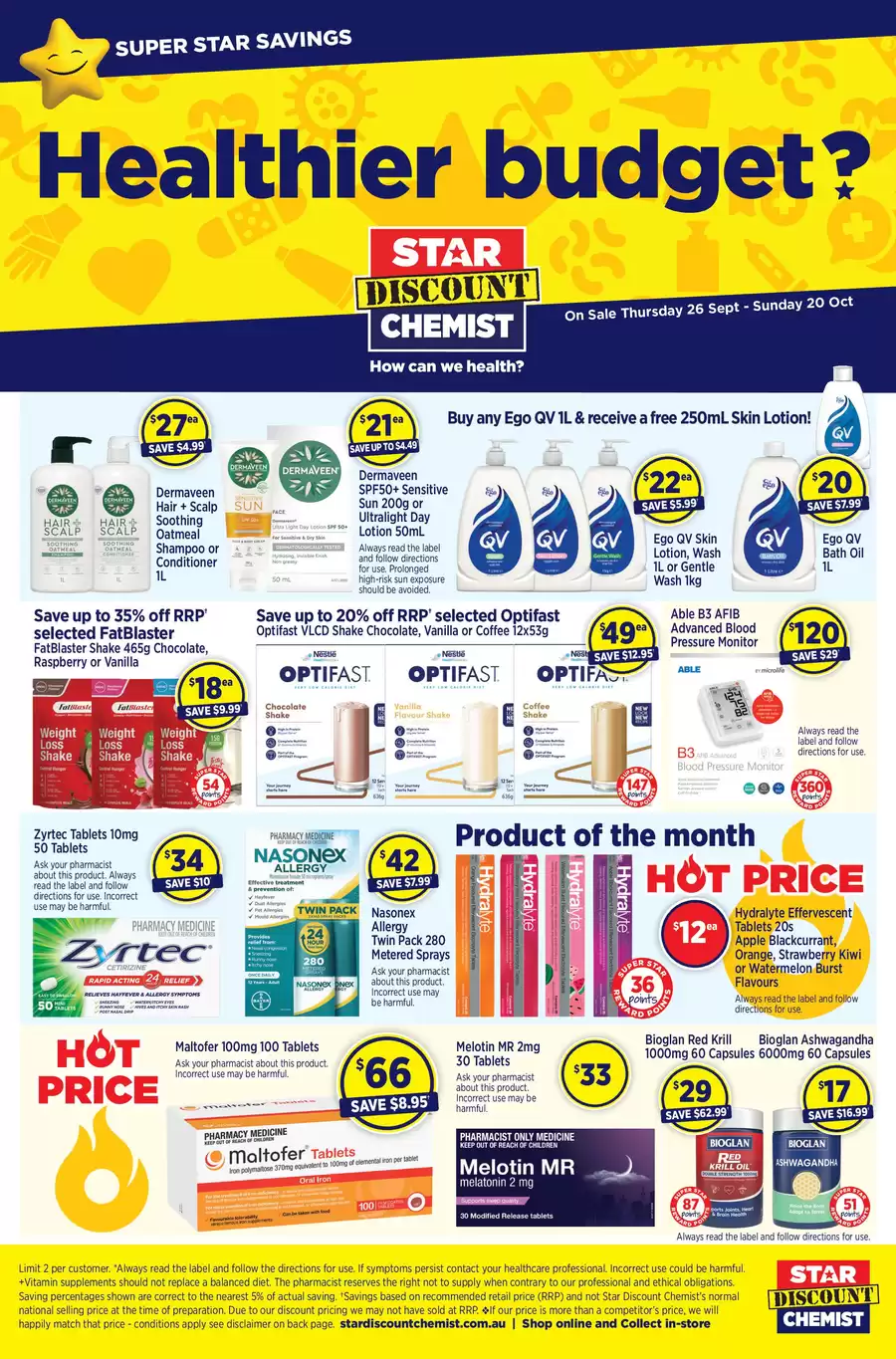 Star Discount Chemist: Healthier Budget? 25.09.2024/19.10.2024 ...