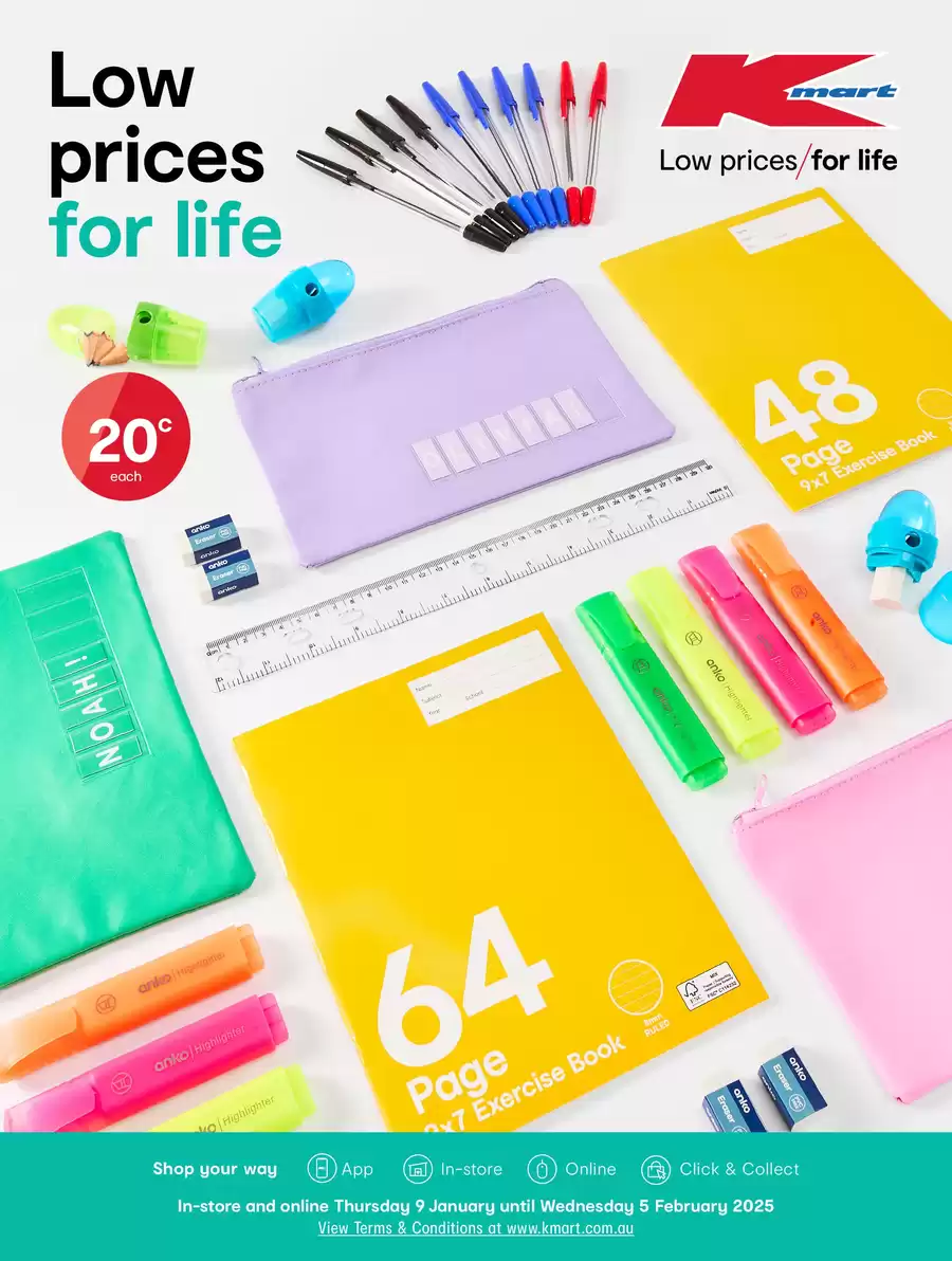 Kmart: BACK TO SCHOOL - Low prices for life 08.01.2025/04.02.2025 ...