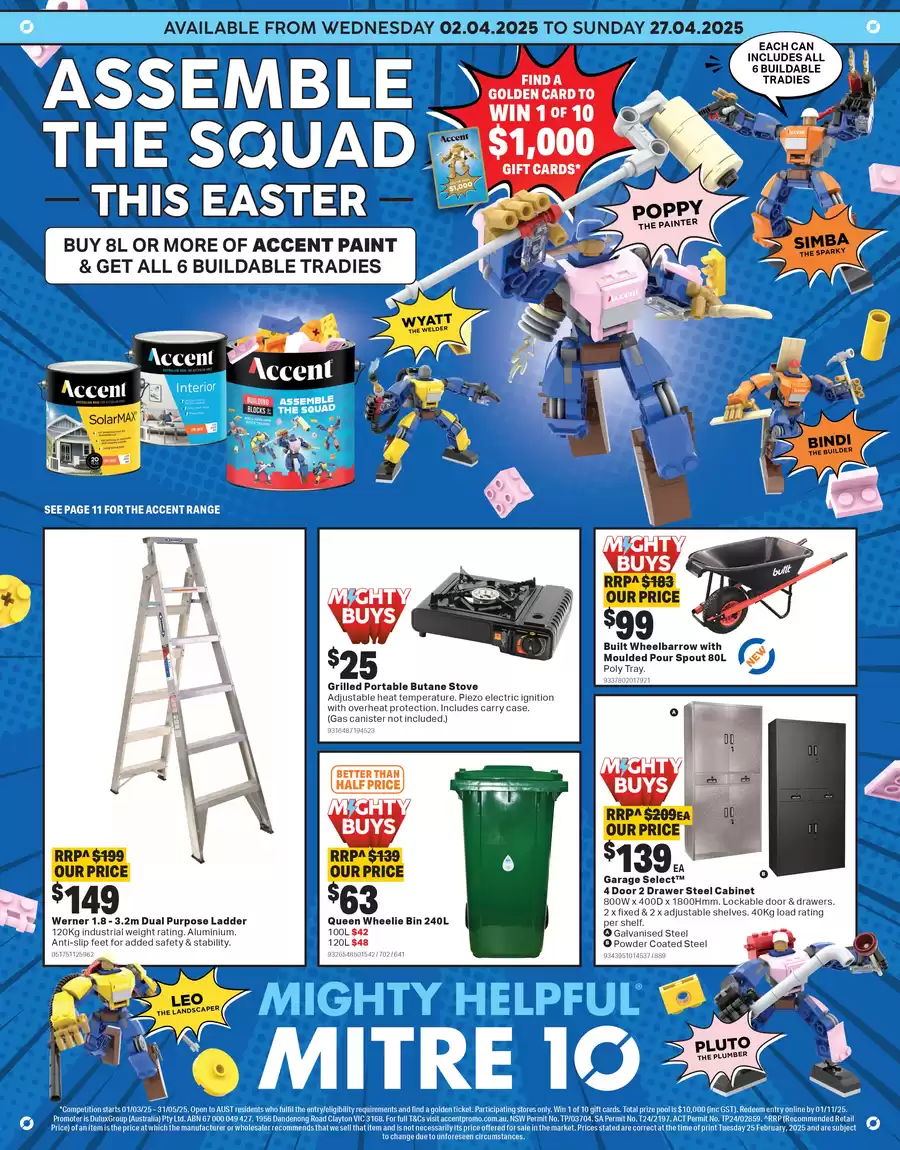 Mitre 10: Assemble the Squad this Easter 01.04.2025/26.04.2025 ...