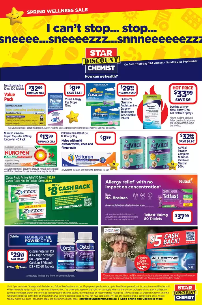 Star Discount Chemist: Spring Wellness Sale 21.08.2025/21.09.2025 ...