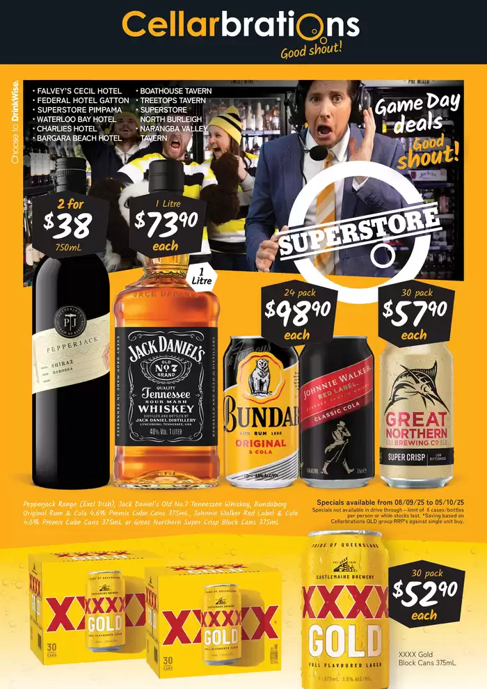 Cellarbrations: Game Day deals, Good Shout! QLD SS 08/09 08.09.2025/05. ...