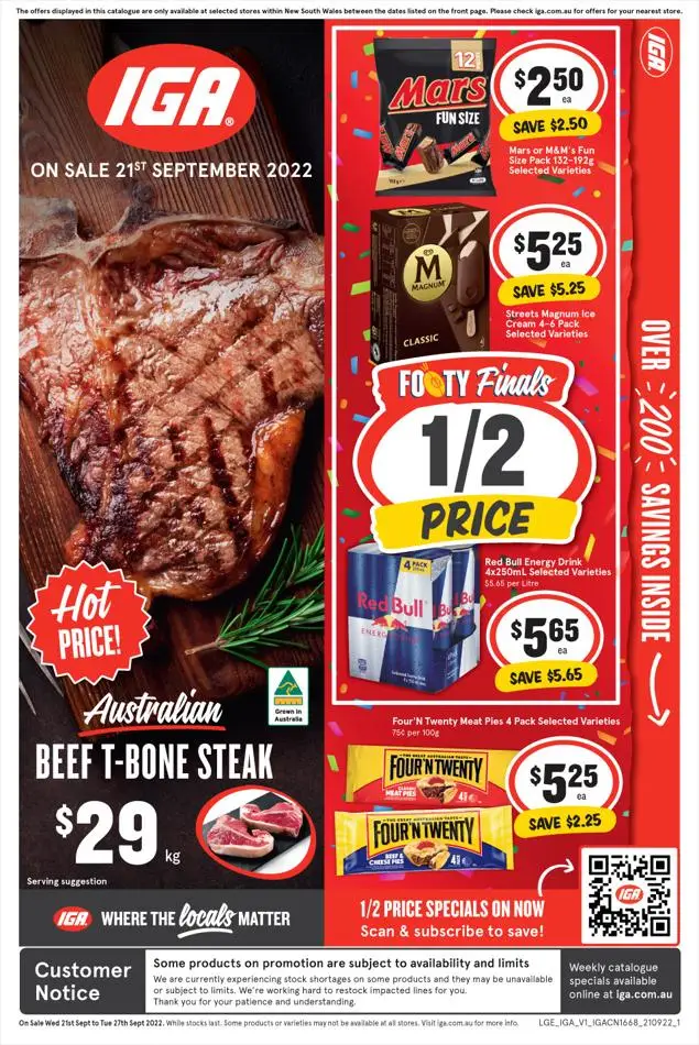 IGA: Iga catalogue specials 18.09.2022/21.09.2022 | Catalogium Australia