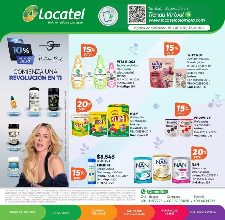 Locatel: Volante Locatel 01.07.2025/15.07.2025 | Catalogium Colombia