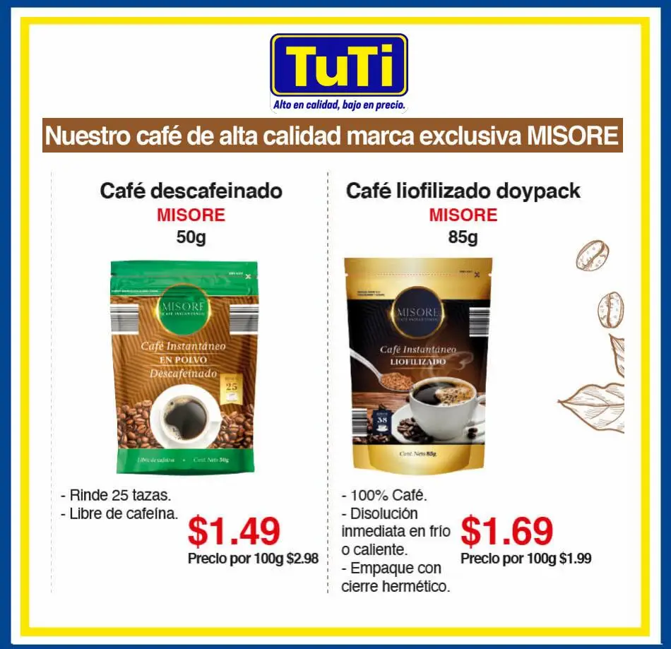 TuTi: Café de Alta Calidad 28.08.2023/30.09.2023 | Catalogium Ecuador