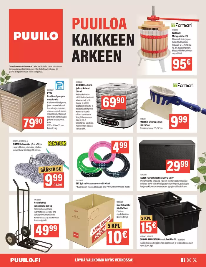 Puuilo Suomi - Tuoteluettelo, kampanjat ja alennukset | Catalogium Suomi