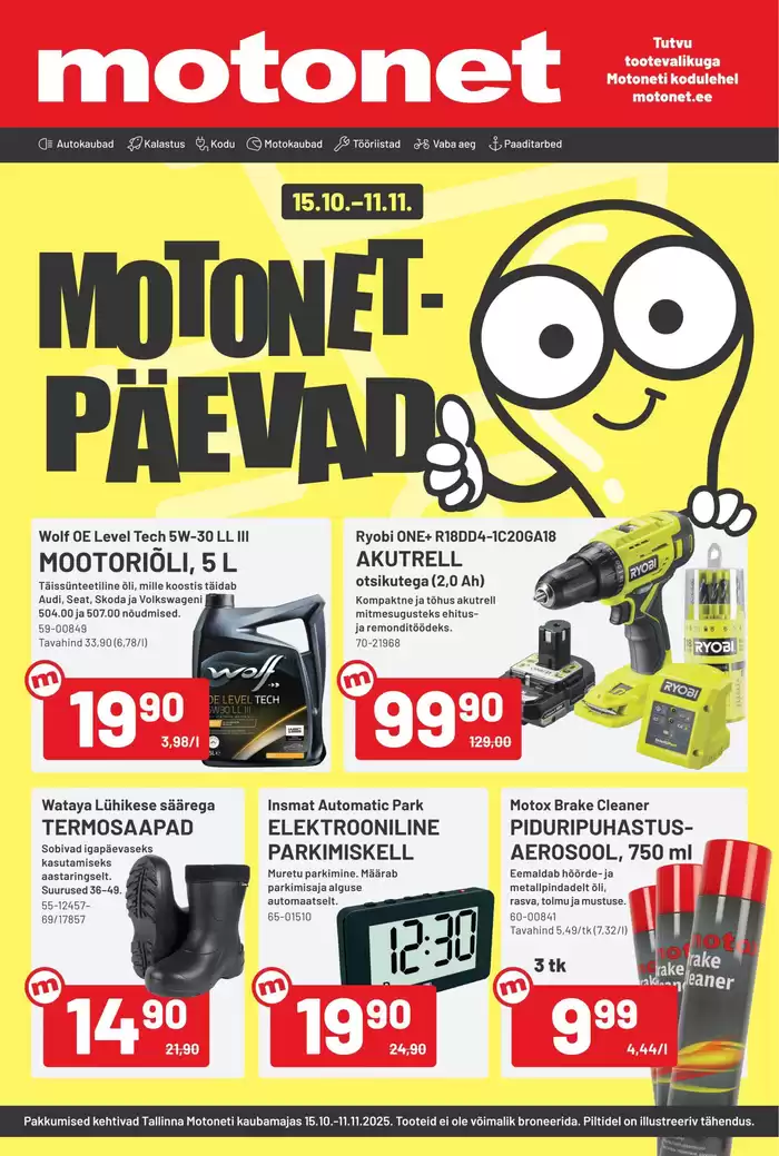 Motonet: Motonet tarjoukset 15.10.2025/29.10.2025 | Catalogium Suomi