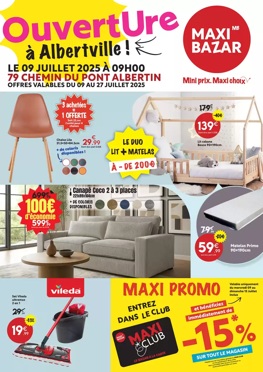 Maxi Bazar: Catalogue ouverture de magasin Maxi Bazar 09.07.2025/27.07. ...