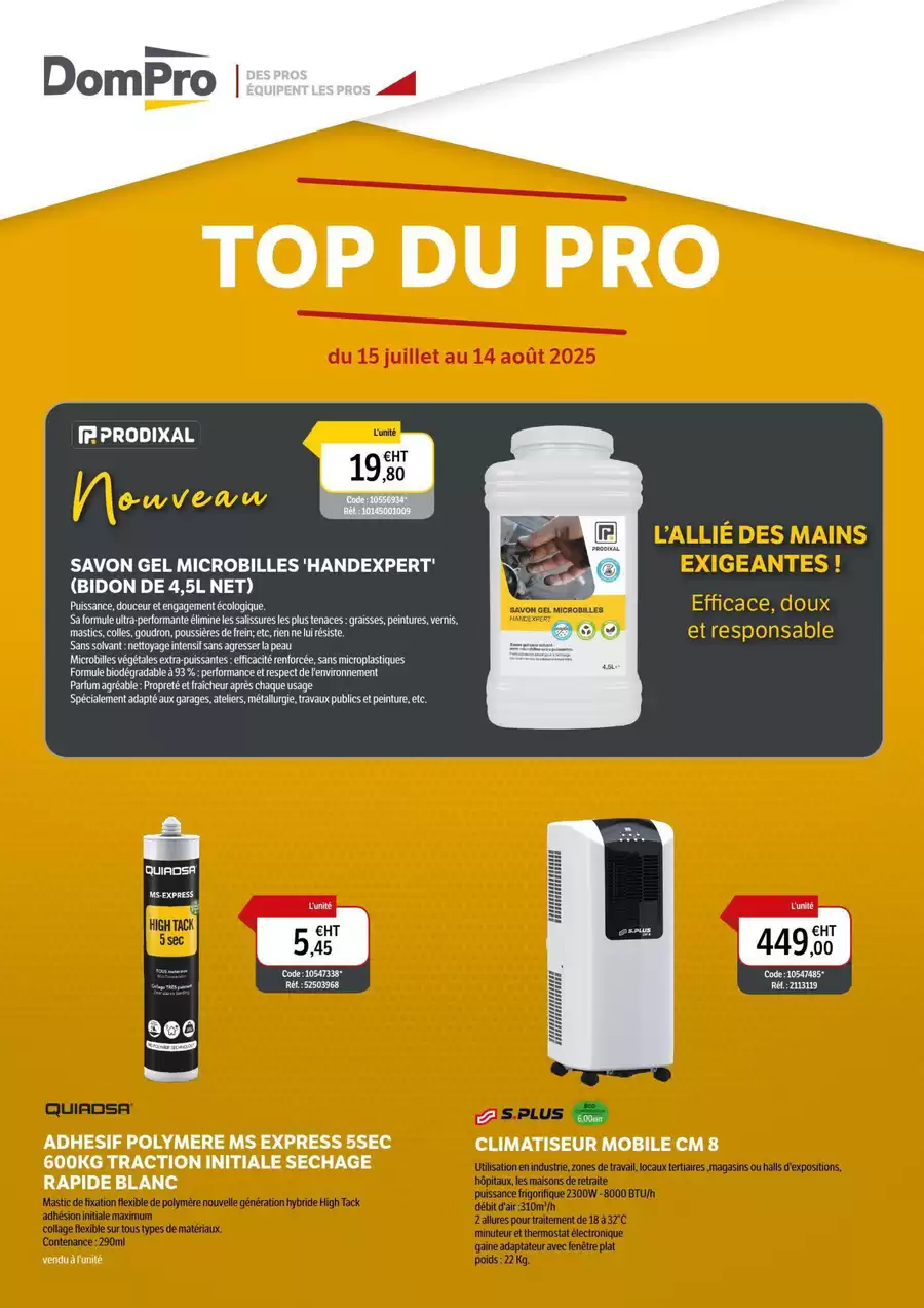 DomPro: Top Du Pro 18.07.2025/14.08.2025 | Catalogium France