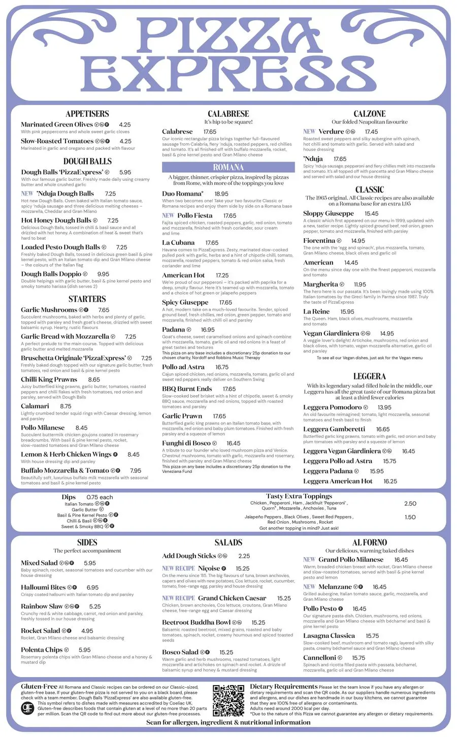 Pizza Express: Main Menu 20.11.2023/30.11.2023 | Catalogium United Kingdom