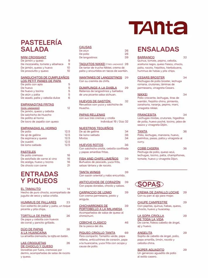 Tanta: Nuestra carta 01.06.2023/31.08.2023 | Catalogium Perú