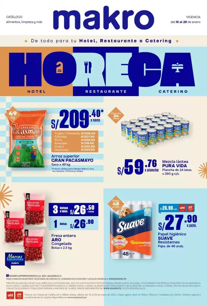 Makro: Especial Horeca 16.01.2025/30.01.2025 | Catalogium Perú