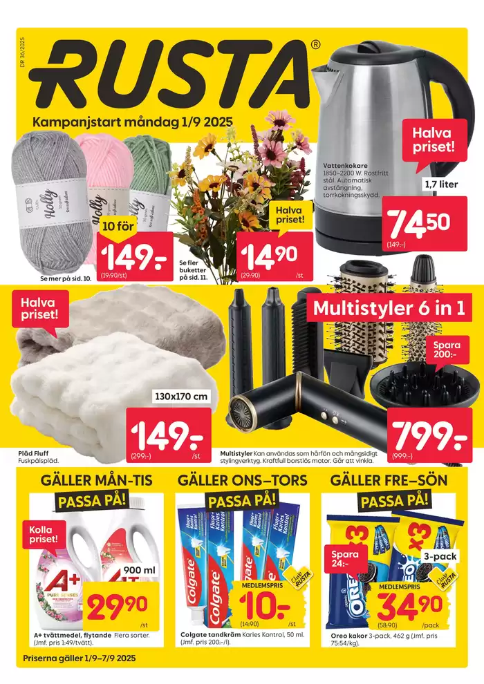 Rusta: Rusta reklambad 03.09.2025/17.09.2025 | Catalogium Sverige