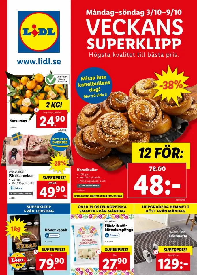 Lidl: ERBJUDANDEN VECKA 40 02.10.2022/08.10.2022 | Catalogium Sverige