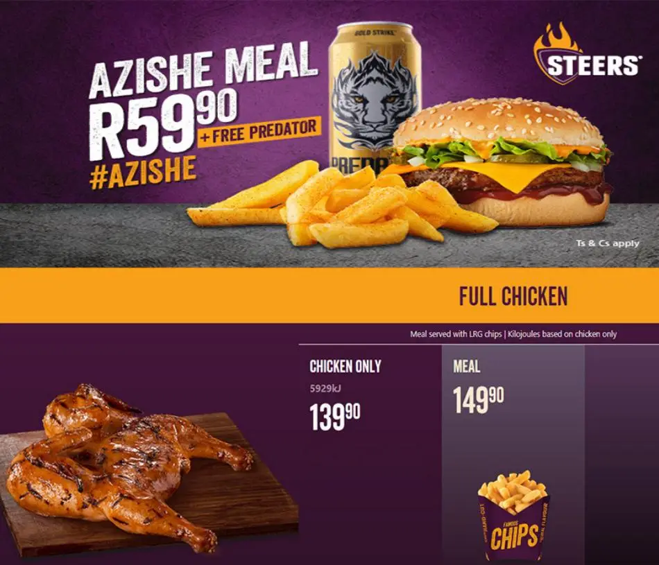 Steers: Steers New Menu 11.08.2022/24.08.2022 | Catalogium South Africa