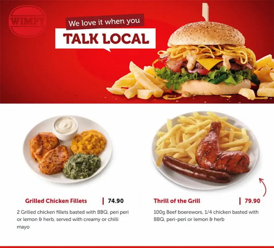 Wimpy South Africa — Product catalog, promotions and discounts ...