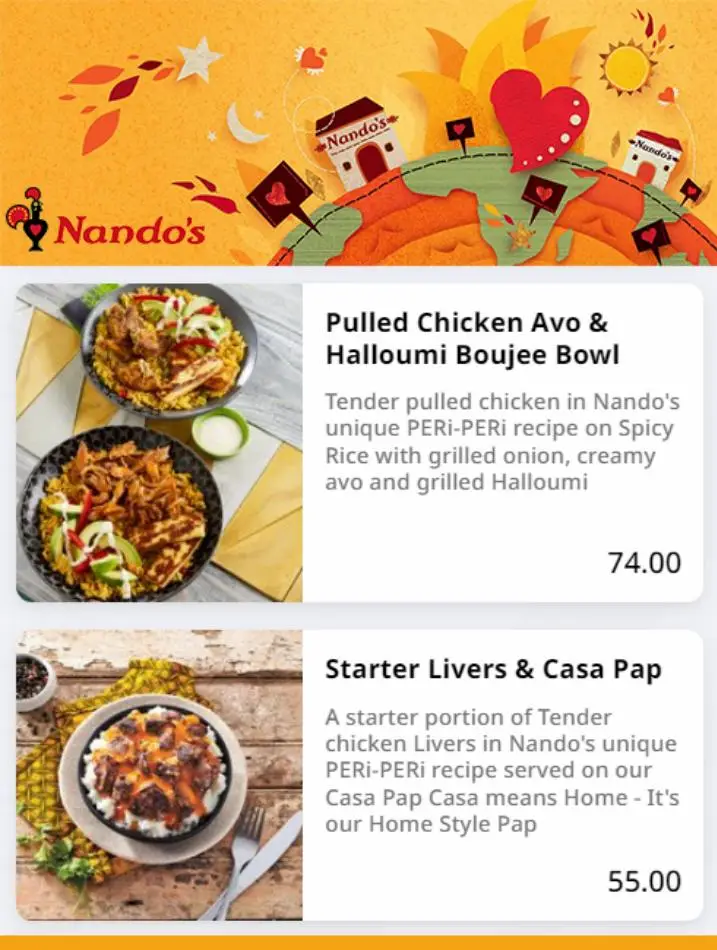 Nandos South Africa — Product catalog, promotions and discounts ...