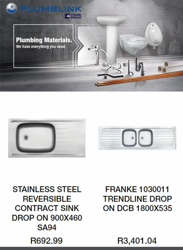 Plumblink South Africa — Product catalog, promotions and discounts ...