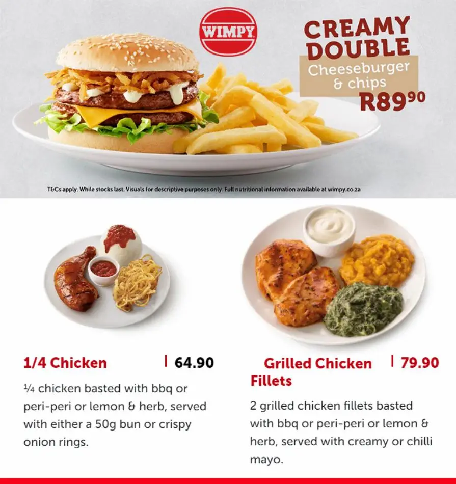 Wimpy South Africa — Product catalog, promotions and discounts ...