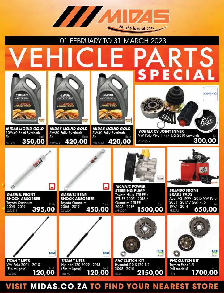 Midas South Africa — Product catalog, promotions and discounts ...