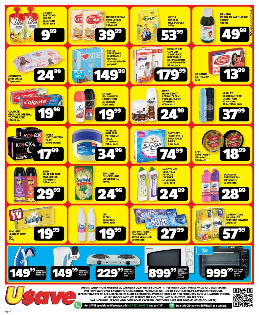 Usave: Usave weekly specials 21.01.2024/10.02.2024 | Catalogium South ...