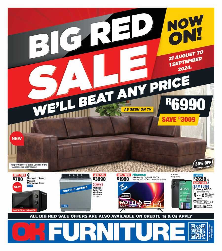 OK Furniture: Big Red Sale. 20.08.2024/31.08.2024 | Catalogium South Africa