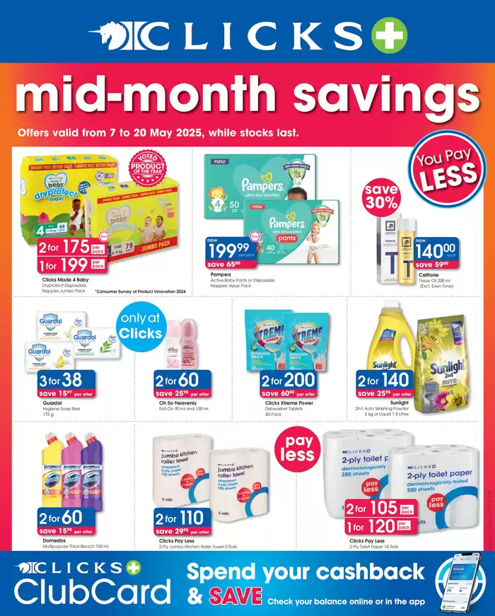 Clicks: Mid-month savings 07.05.2025/20.05.2025 | Catalogium South Africa